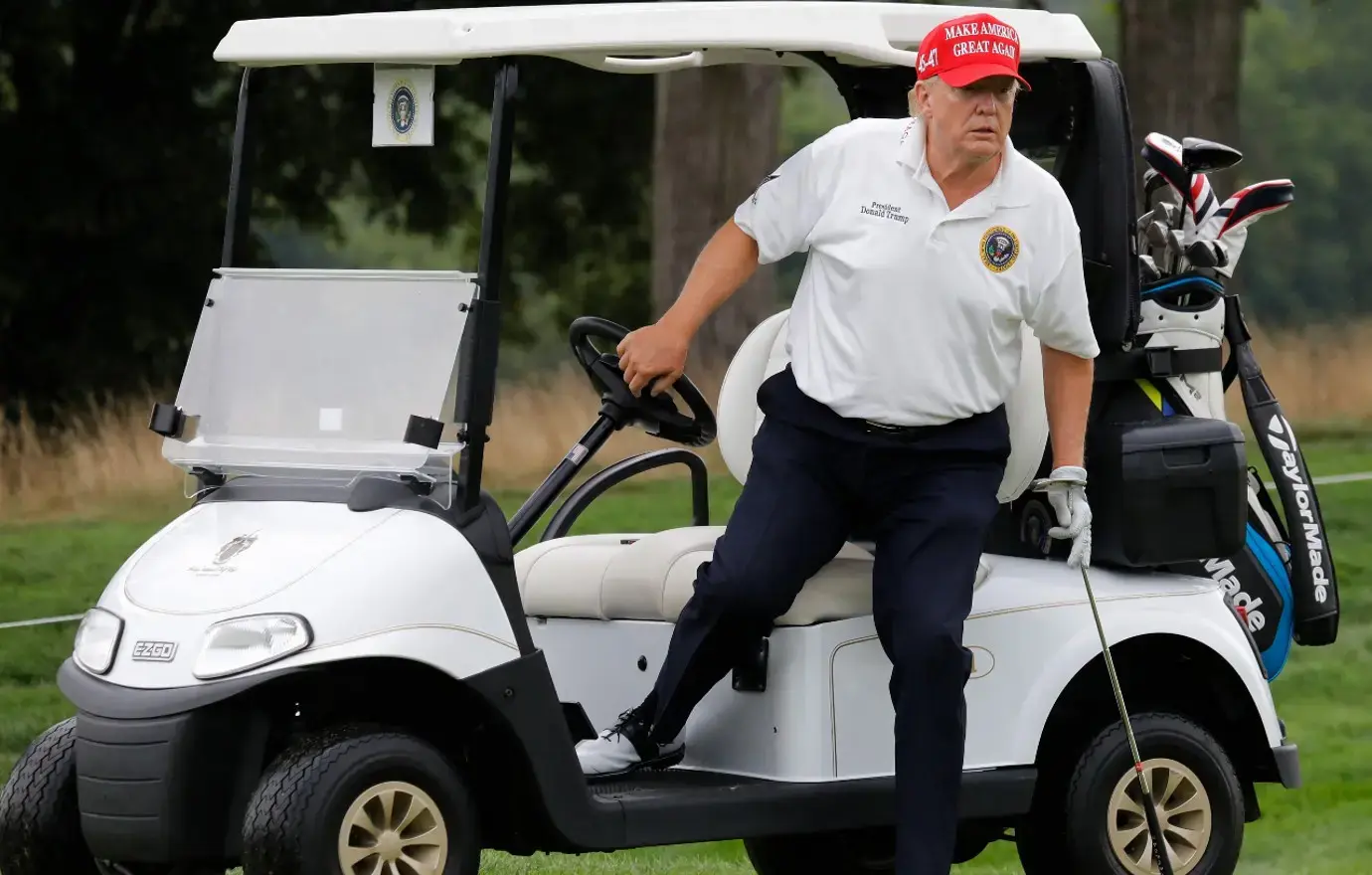 Donald Trump Slaps His Leg Right Leg Before Boarding Plane