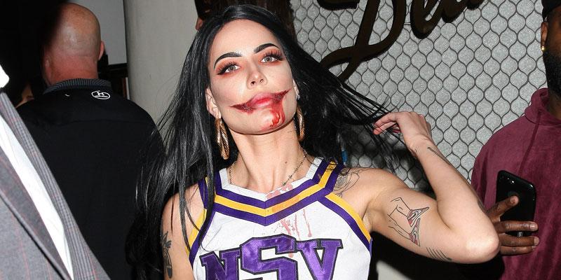 Halsey Dresses Up As A Cheerleader For Halloween