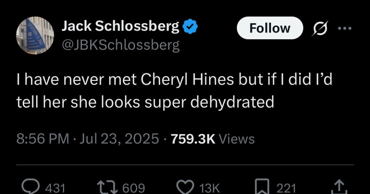 Jack Schlossberg Slams Cousin RFK Jr.'s Wife Cheryl Hines: 'Dehydrated'